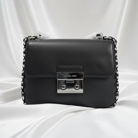 Michael Kors | Bags | Nwt Mk Michael Kors Piper Flap Leather Bag Black ...